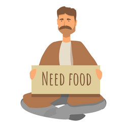 Poor man icon cartoon sad person Royalty Free Vector Image