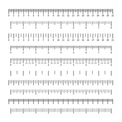 Measuring scale meter centimeter and inch scales Vector Image