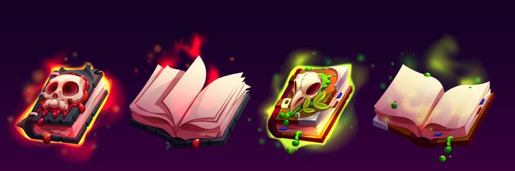 Scroll book magic game Royalty Free Vector Image