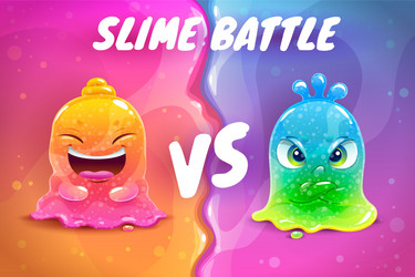 Funny cartoon colorful app icons for slime game Vector Image