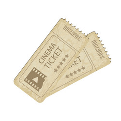 Two movie tickets realistic cinema theater Vector Image