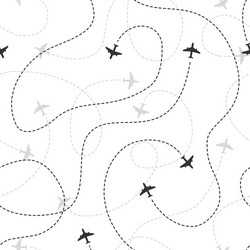 Travel Concept Seamless Pattern Abstract Airplane Vector Image