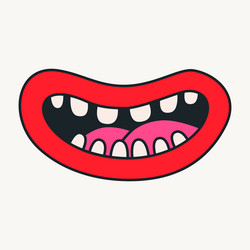 Cartoon funny cute comic characters mouth Vector Image