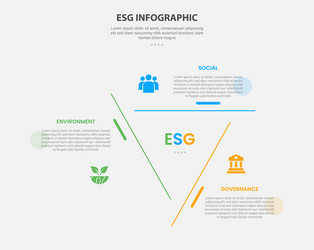 Esg infographic outline style with 3 point Vector Image
