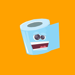 Funny cartoon toilet paper roll character Vector Image