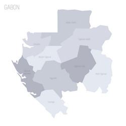 Gabon political map of administrative divisions Vector Image