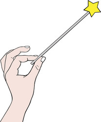 Realistic magic wand in hand Royalty Free Vector Image