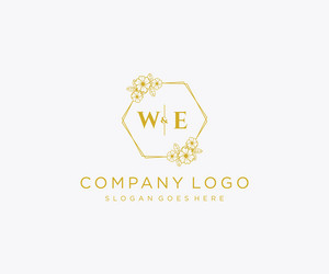 Initial we letters decorative luxury wedding logo Vector Image