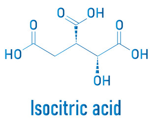 Isocitric acid molecule skeletal formula Vector Image