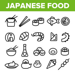 Set of japanese food symbols Royalty Free Vector Image