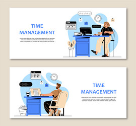 Time management banner Royalty Free Vector Image