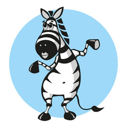 Cartoon character cheerful zebra dancing Vector Image
