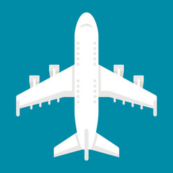 Cartoon plane top view Royalty Free Vector Image