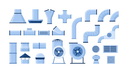 Air system linear icons set Royalty Free Vector Image