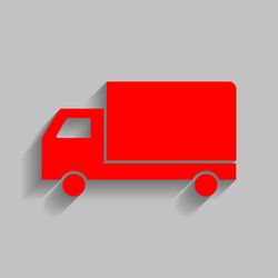 Delivery sign red icon Royalty Free Vector Image
