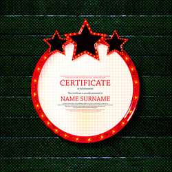 Red frame with light bulbs Royalty Free Vector Image