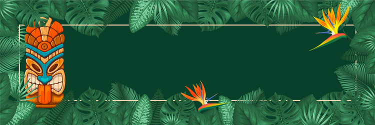 Aloha hawaii card design with tropical palm leaves