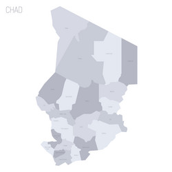 Chad political map of administrative divisions Vector Image
