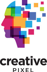 Creative mind human head logo concept Royalty Free Vector