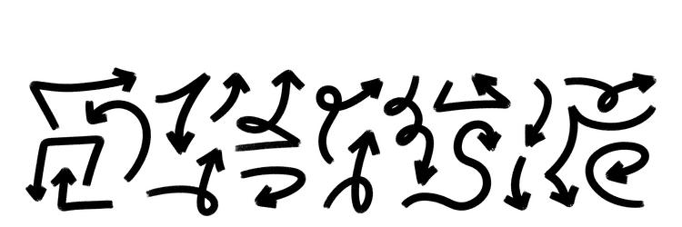 Doodle emphasis arrow icon design quirky twist Vector Image