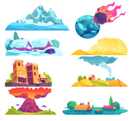 Natural disasters and catastrophe tsunami Vector Image