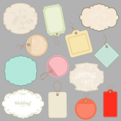 Cute vintage labels set in pastel colors Vector Image