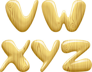 Wood alphabet letters Royalty Free Vector Image