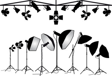 Stage lighting icons Royalty Free Vector Image