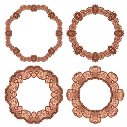 Ornamental calligraphic round frame design Vector Image