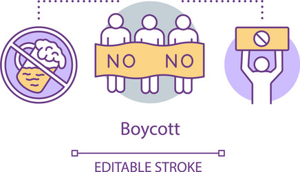 Boycott concept icon public demonstration product Vector Image