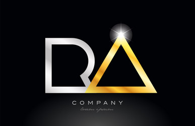 Combination letter ra r a alphabet with gold Vector Image