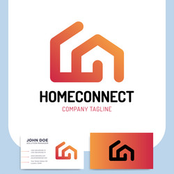 Isolated two line style home connect logo Vector Image