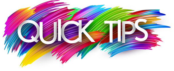 Quick tips paper word sign with colorful spectrum Vector Image