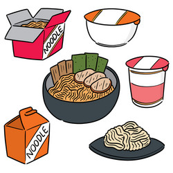 Set noodle Royalty Free Vector Image - VectorStock