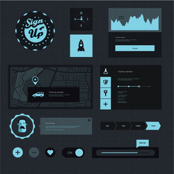 Mega ui for desktop or apps interface design Vector Image