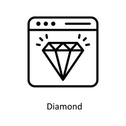Diamond solid icons simple stock illust Royalty Free Vector