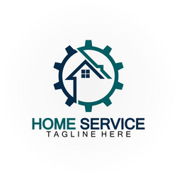 Home service logo design concept gear and Vector Image