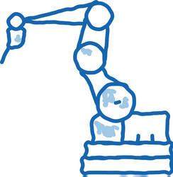 Manufacturing factory tool doodle icon hand drawn Vector Image