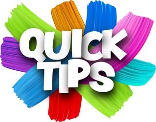 Quick tips paper word sign with colorful spectrum Vector Image