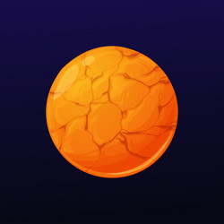 Cartoon green exploding cracking space planet Vector Image