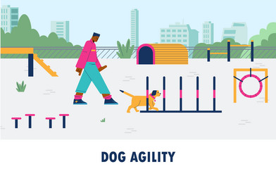 Advertising posters for dog agility show Vector Image