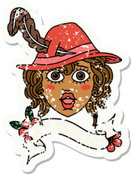 Human bard character face Royalty Free Vector Image