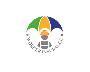 Worker insurance logo design for protection Vector Image