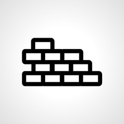 Brick wall line icon building and renovation Vector Image
