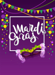 Mardi gras carnival background with colorful Vector Image