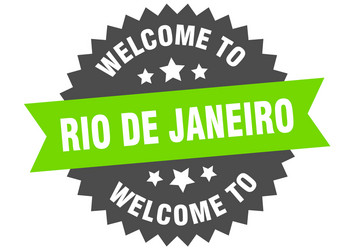 Welcome to rio de janeiro stamp Royalty Free Vector Image