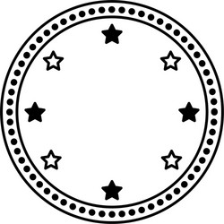 Circle seal stamp frame Royalty Free Vector Image