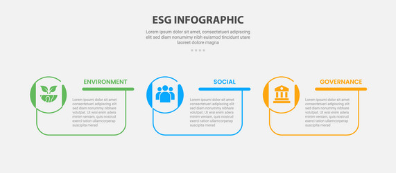 Esg infographic outline style with 3 point Vector Image