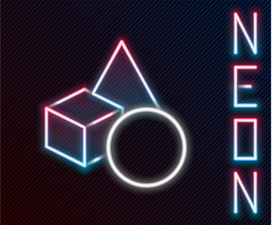 Glowing neon basic geometric shapes icon isolated Vector Image