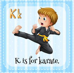 Flashcard letter k is for kick Royalty Free Vector Image